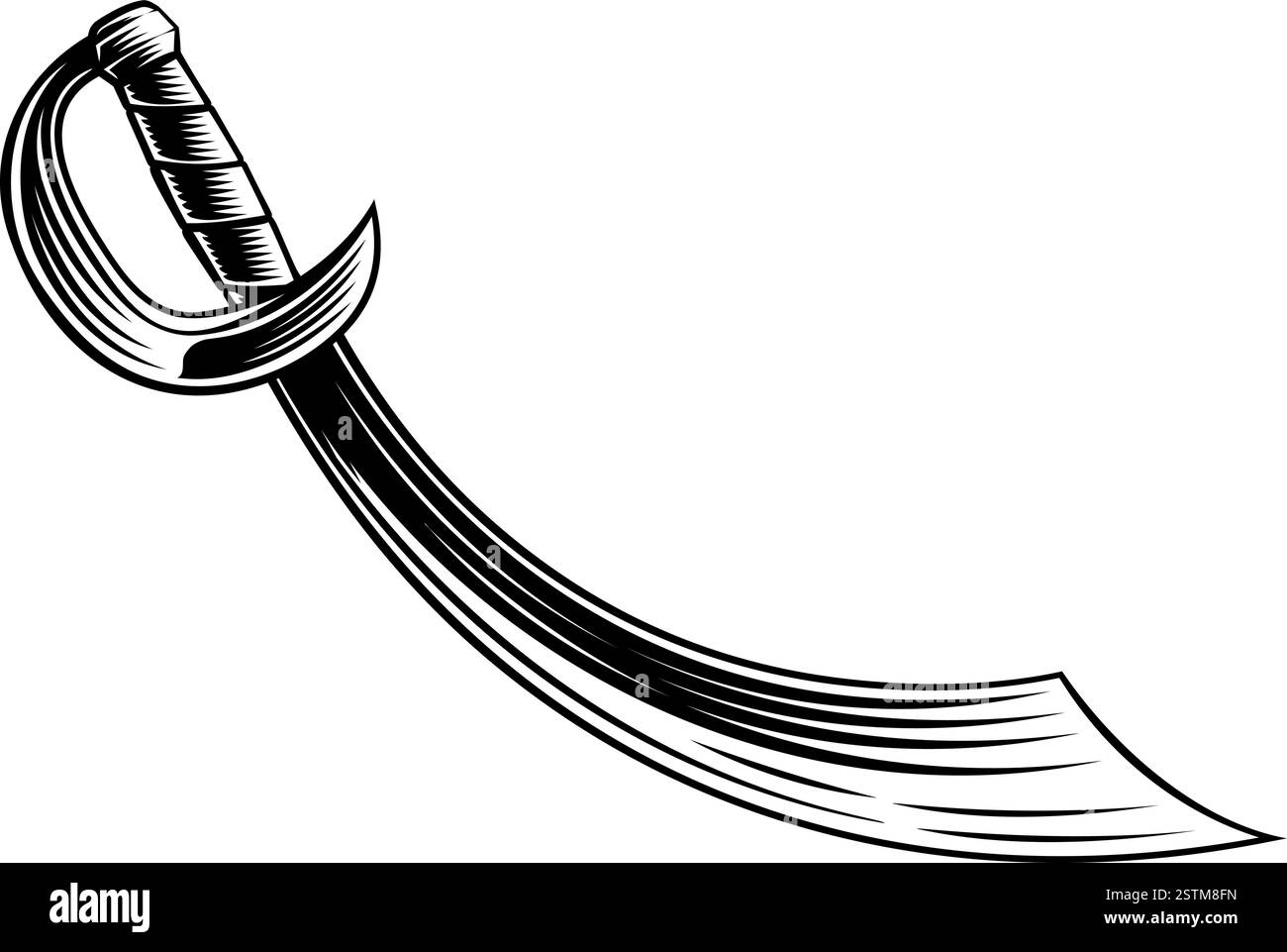 Pirate Scimitar Curved Cutlass Saber Sword Design Stock Vector Image ...