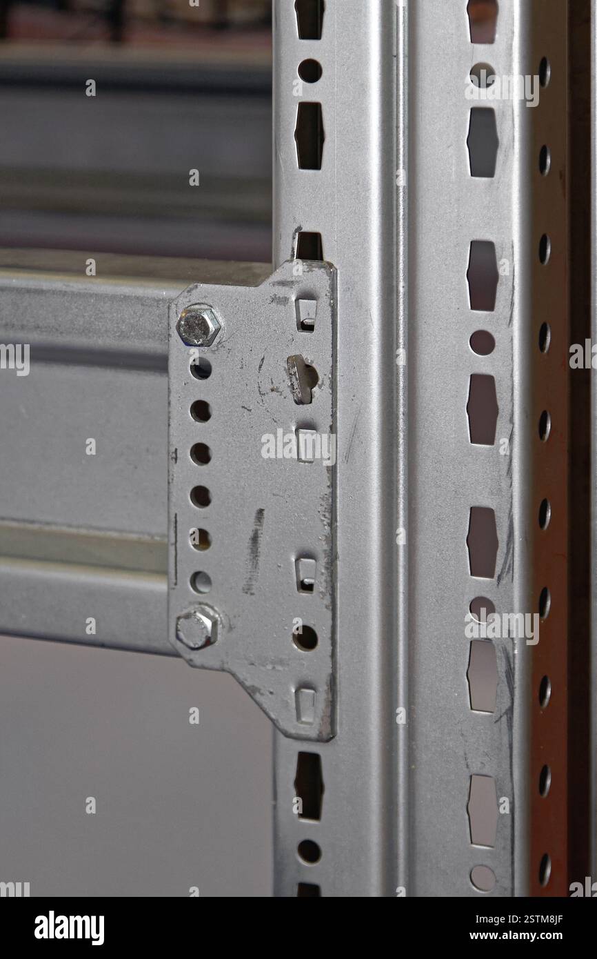 Warehouse shelving system steel shelf connection link hi-res stock ...
