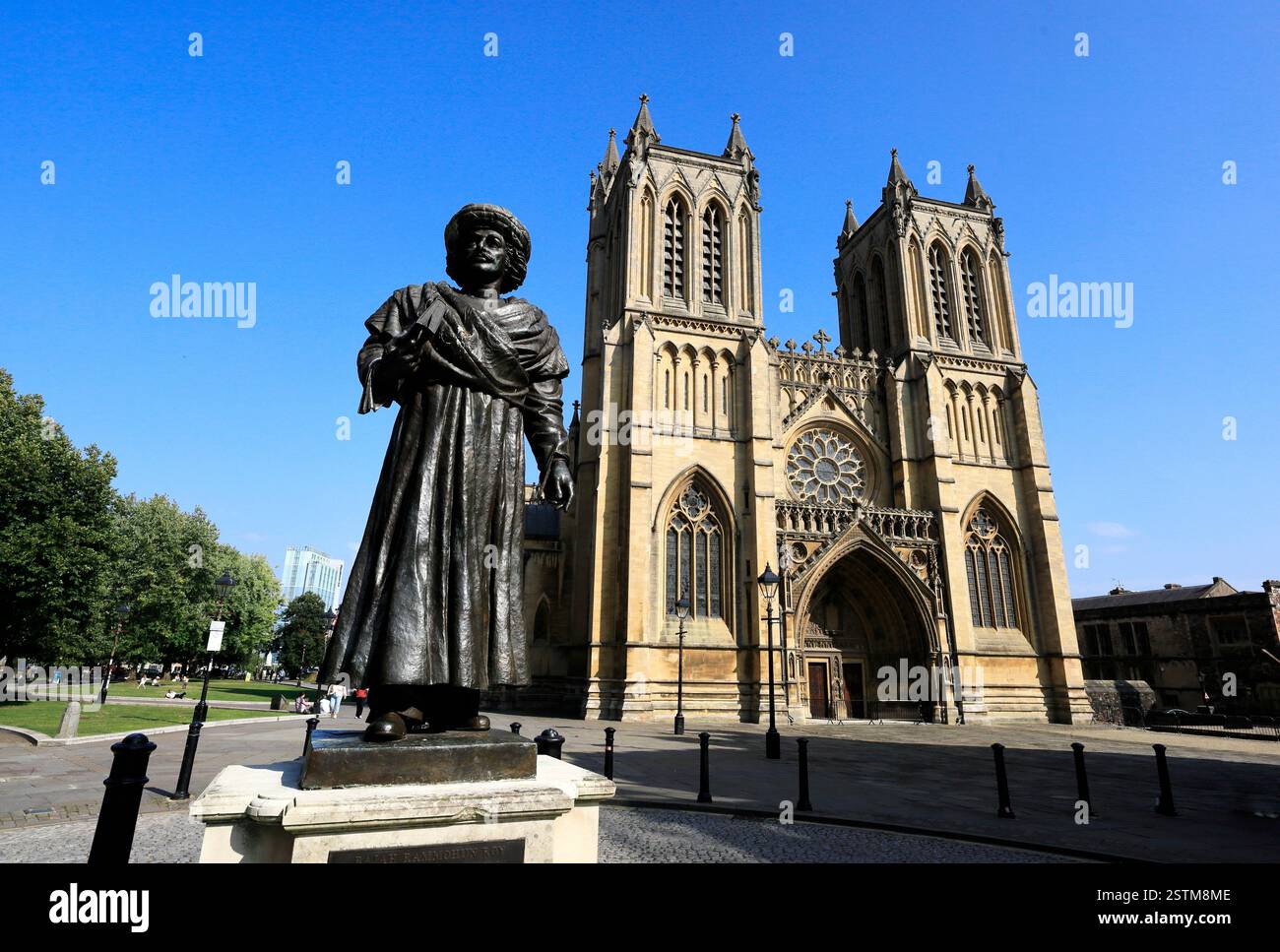 Statue of Raja Rammohun Roy 1 and Bristol Cathedral, Bristol Stock ...
