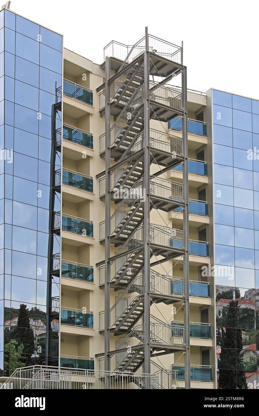 Steel fire escape stairs hi-res stock photography and images - Alamy