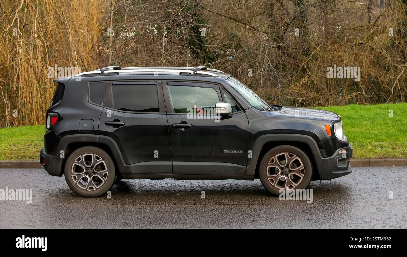 Milton Keynes,UK - Feb. 16th 2025: 2015 Jeep Renegade car driving on a ...