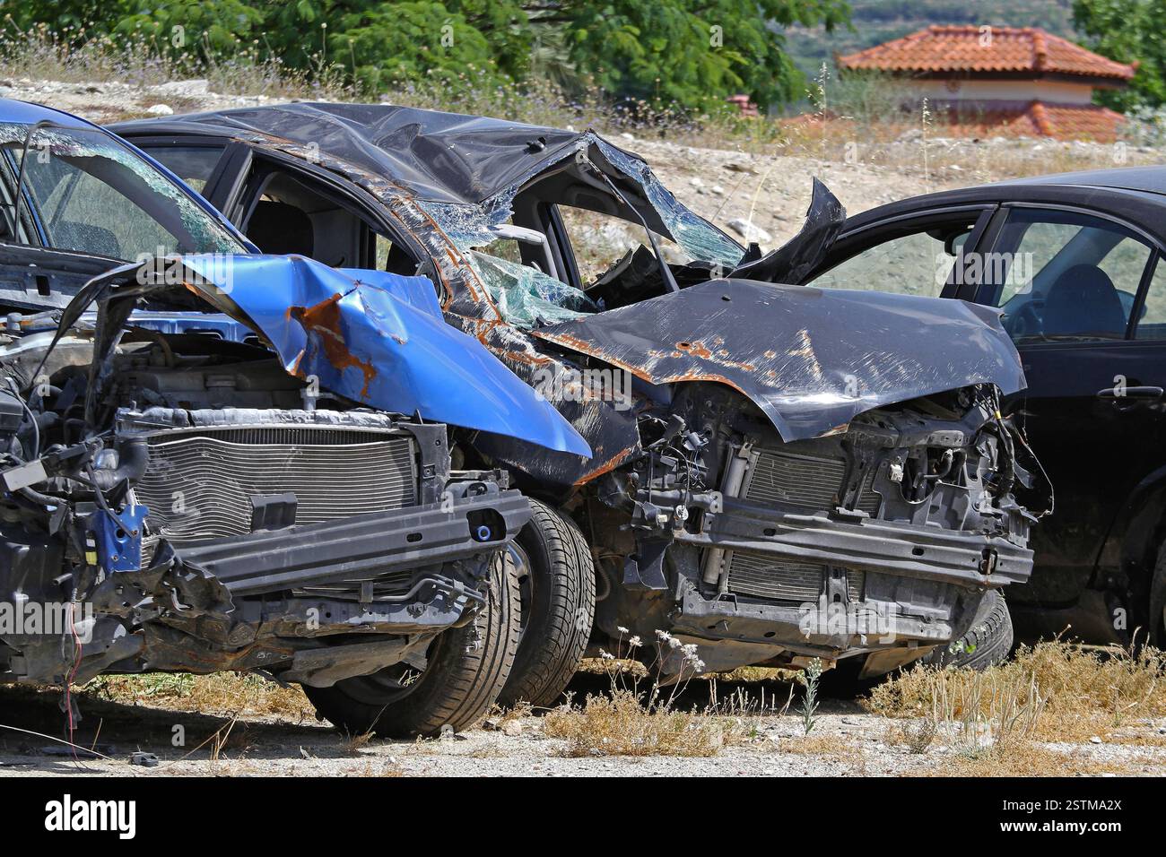 Multiple Vehicle Collision in High Speed Traffic Accident Stock Photo ...