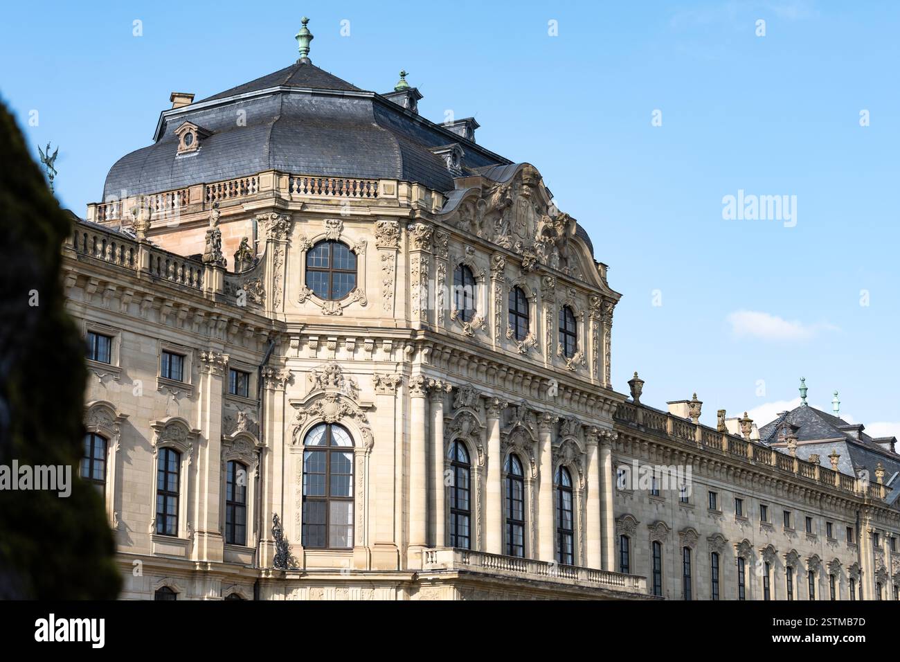 Würzburg Residence palace building exterior during the winter season ...