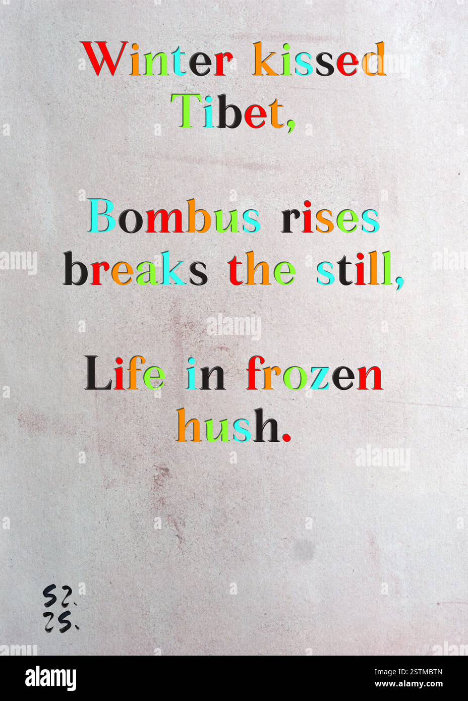 Winter kissed Tibet, Bombus rises breaks the still, Life in frozen hush ...