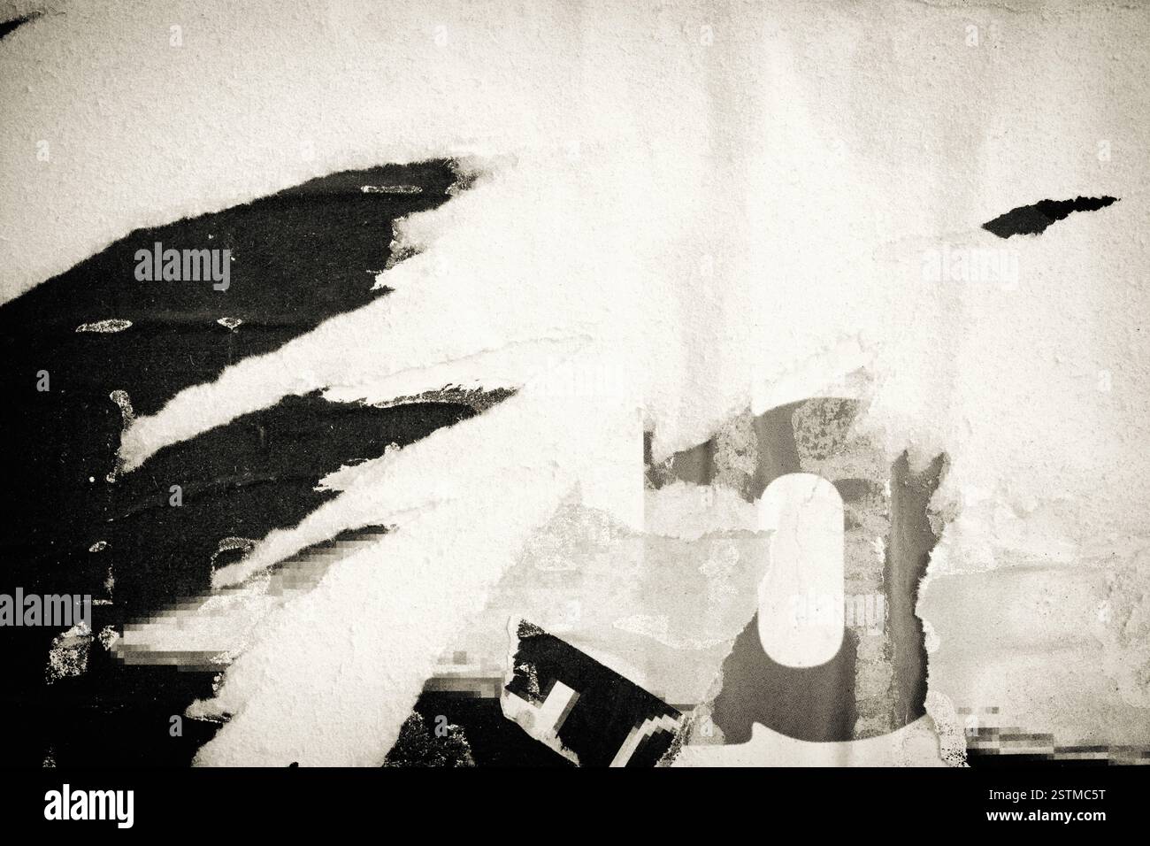 Old ripped torn blank black and white fly posters textures backgrounds ...