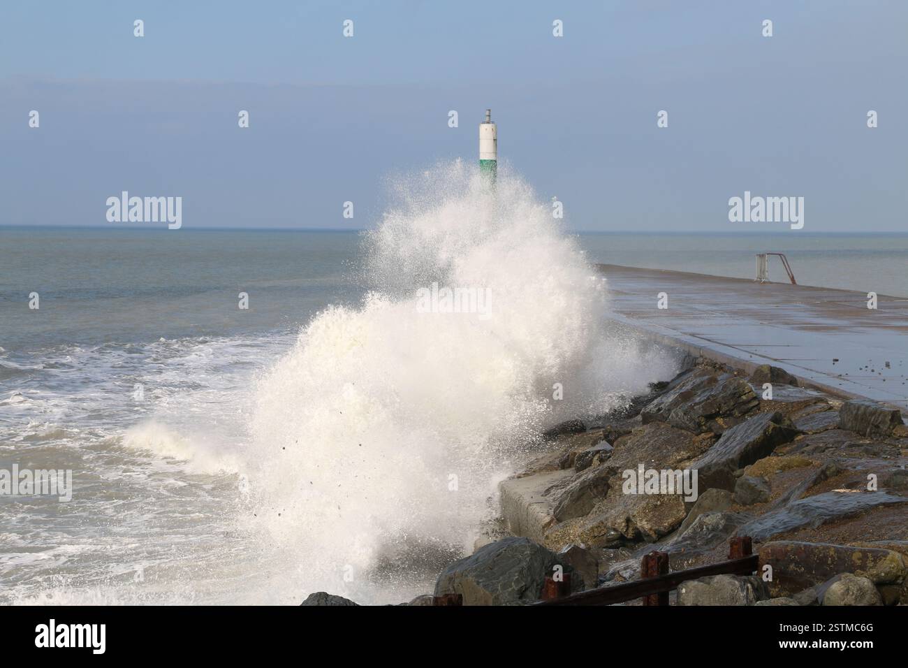 Aberystwyth Wales Ceredigion UK weather February 19th 2025 . Windy with ...