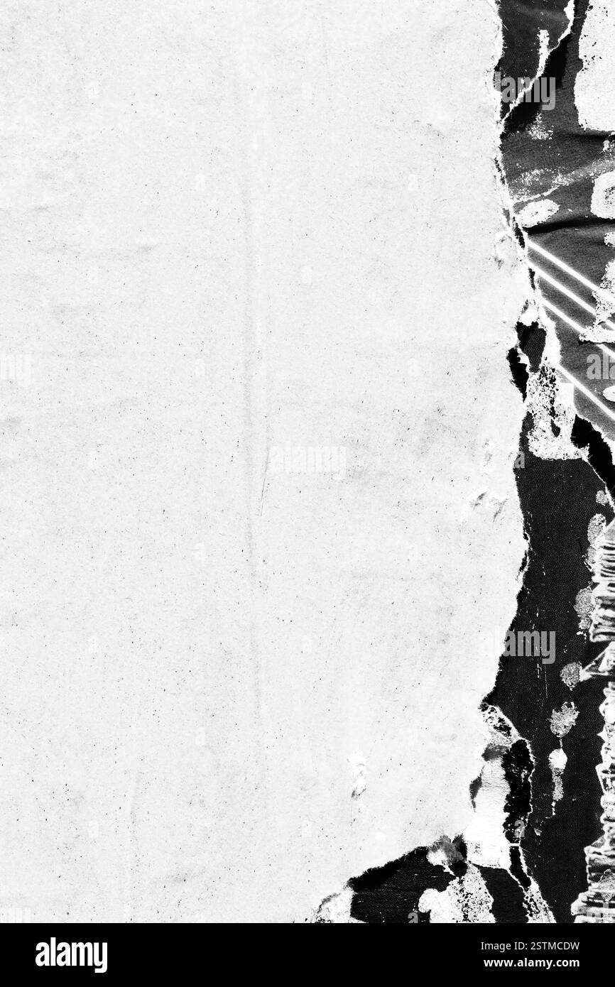 Old ripped torn blank black and white fly posters textures backgrounds ...