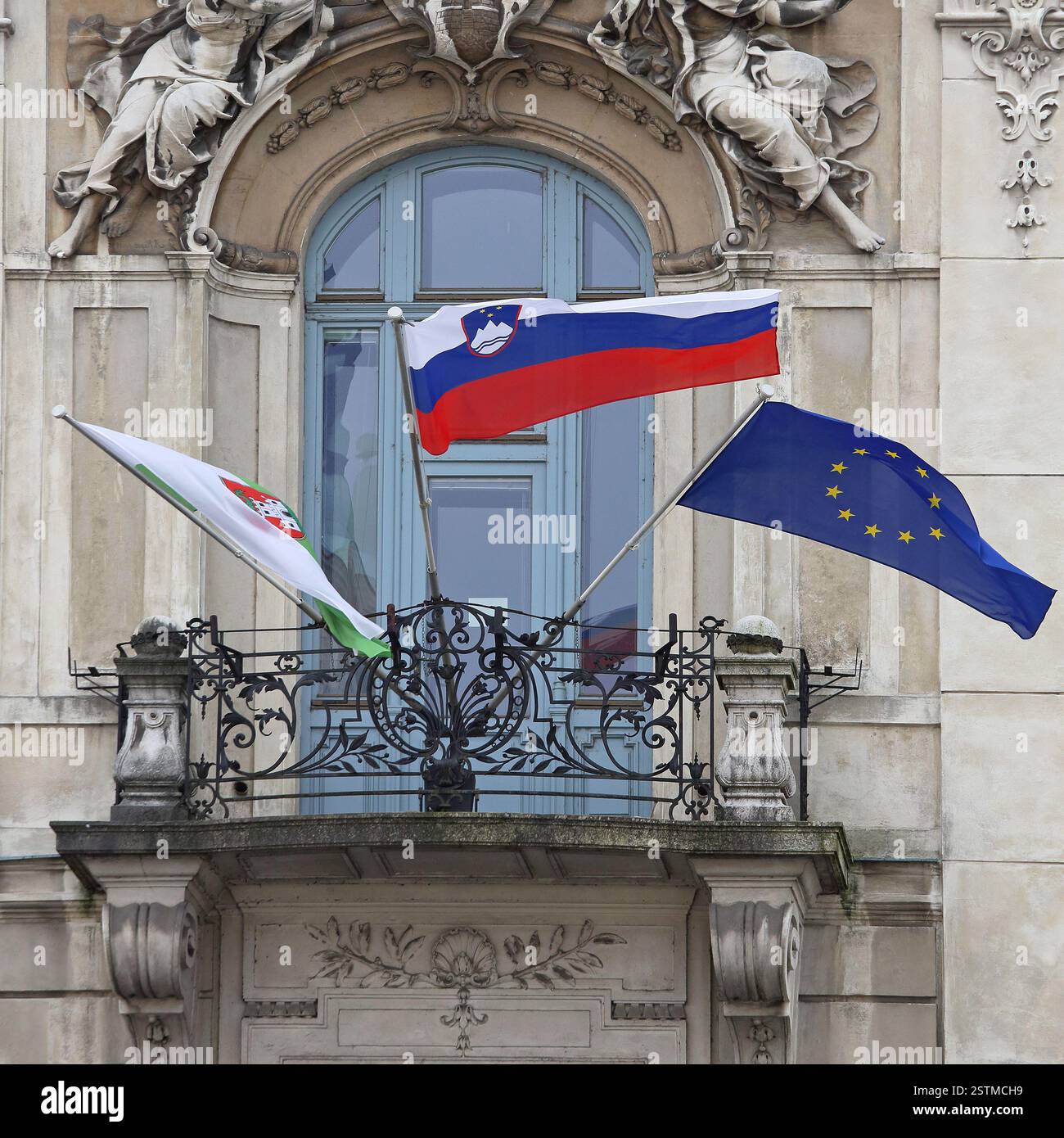 Flags Slovenia EU Stock Photo - Alamy
