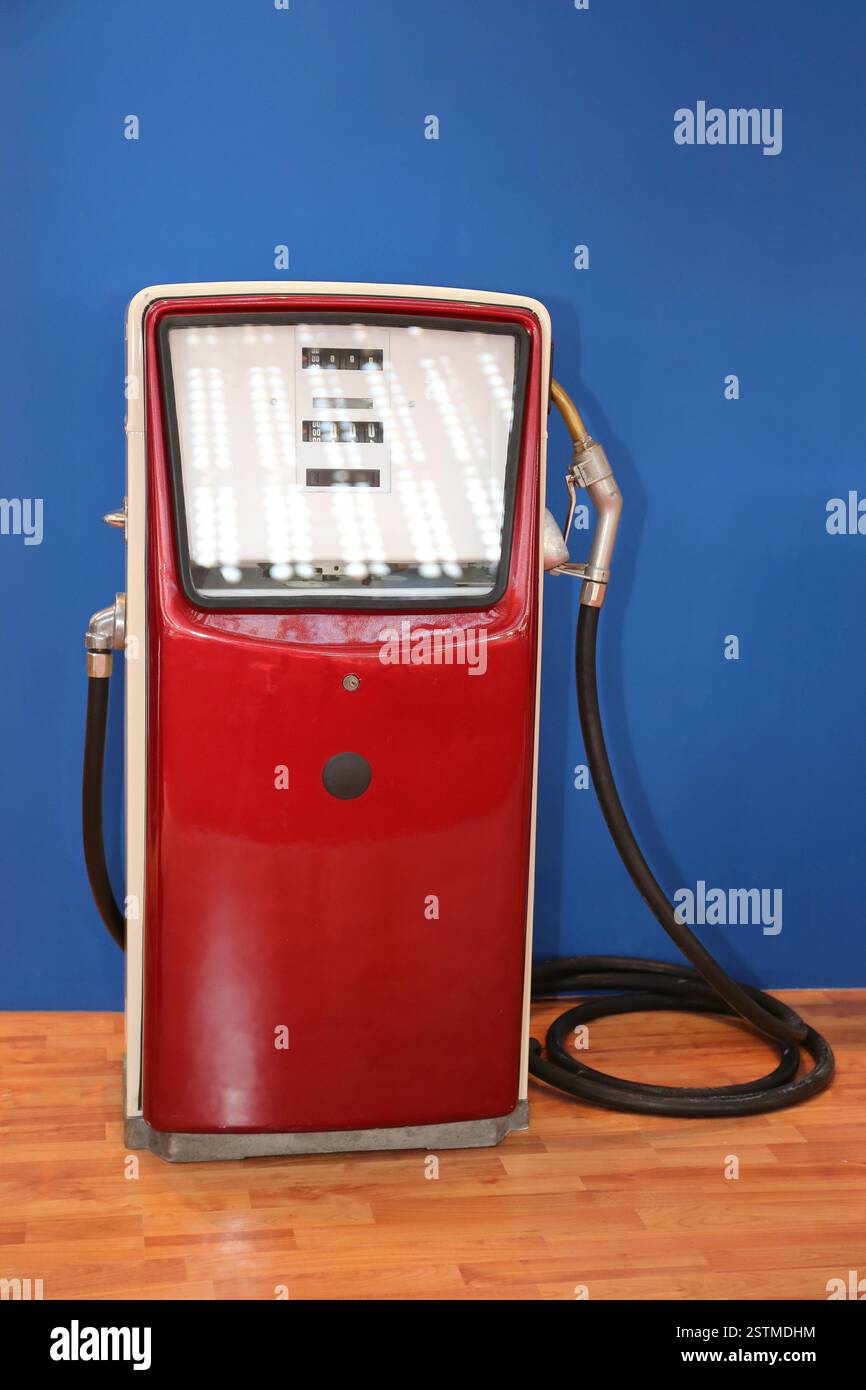Retro Red Fuel Pump Vintage Decoration Stock Photo - Alamy