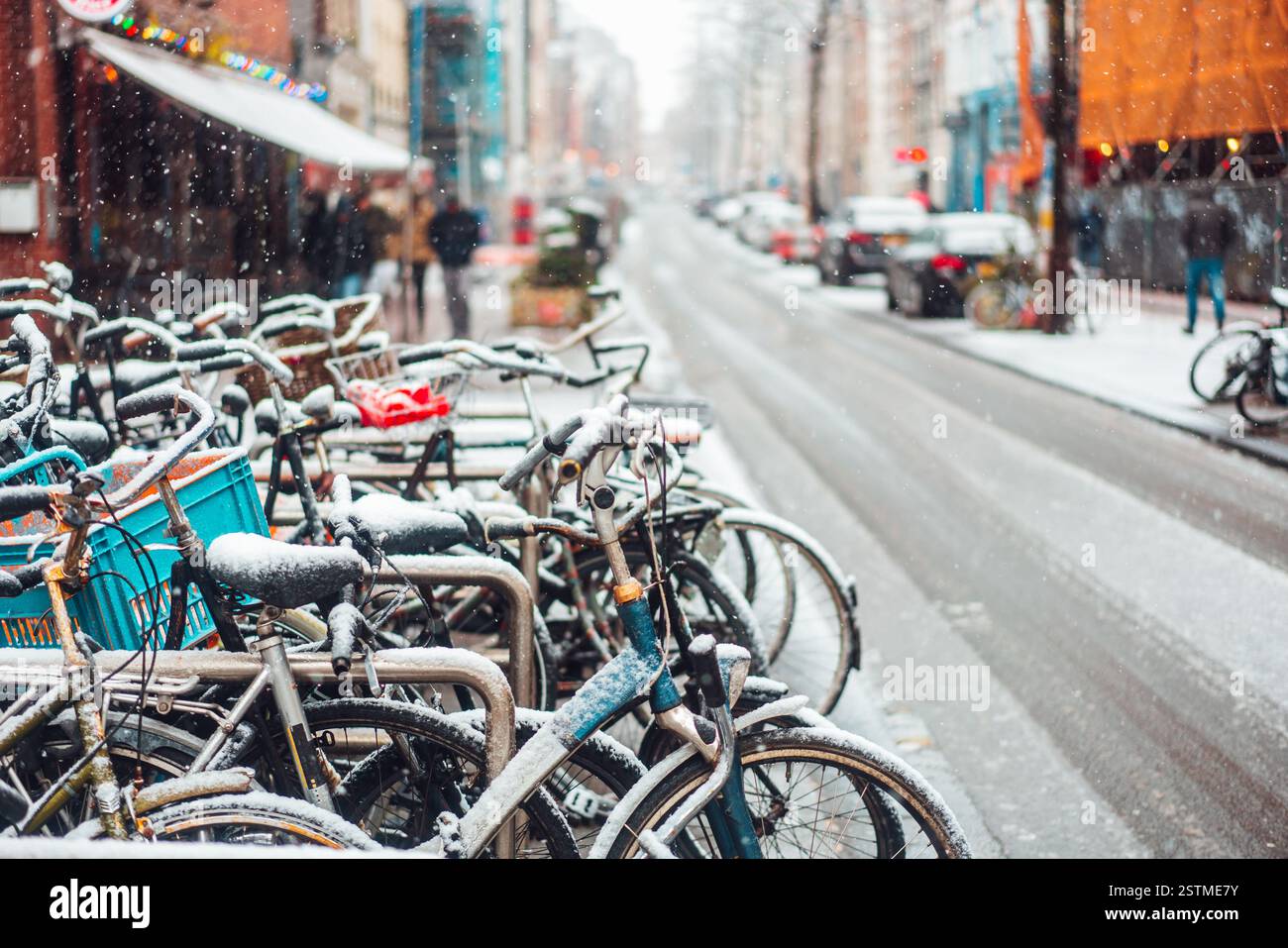 First snow of the year. Amsterdam, Netherlands Stock Photo - Alamy