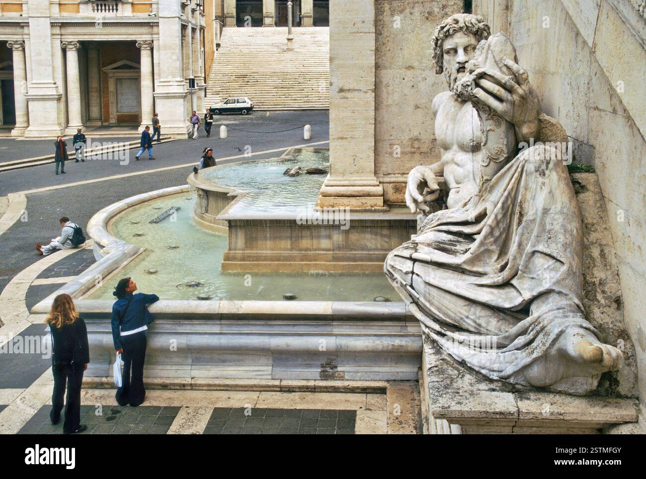Statue of Tevere, originally Tigris, at Palazzo Senatorio, Piazza del ...