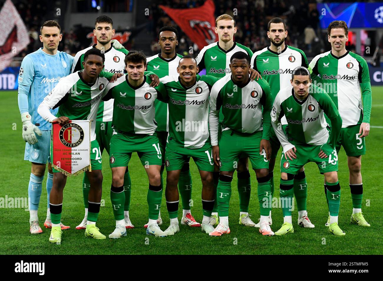 Feyenoord players pose for a team photo during the UEFA Champions ...