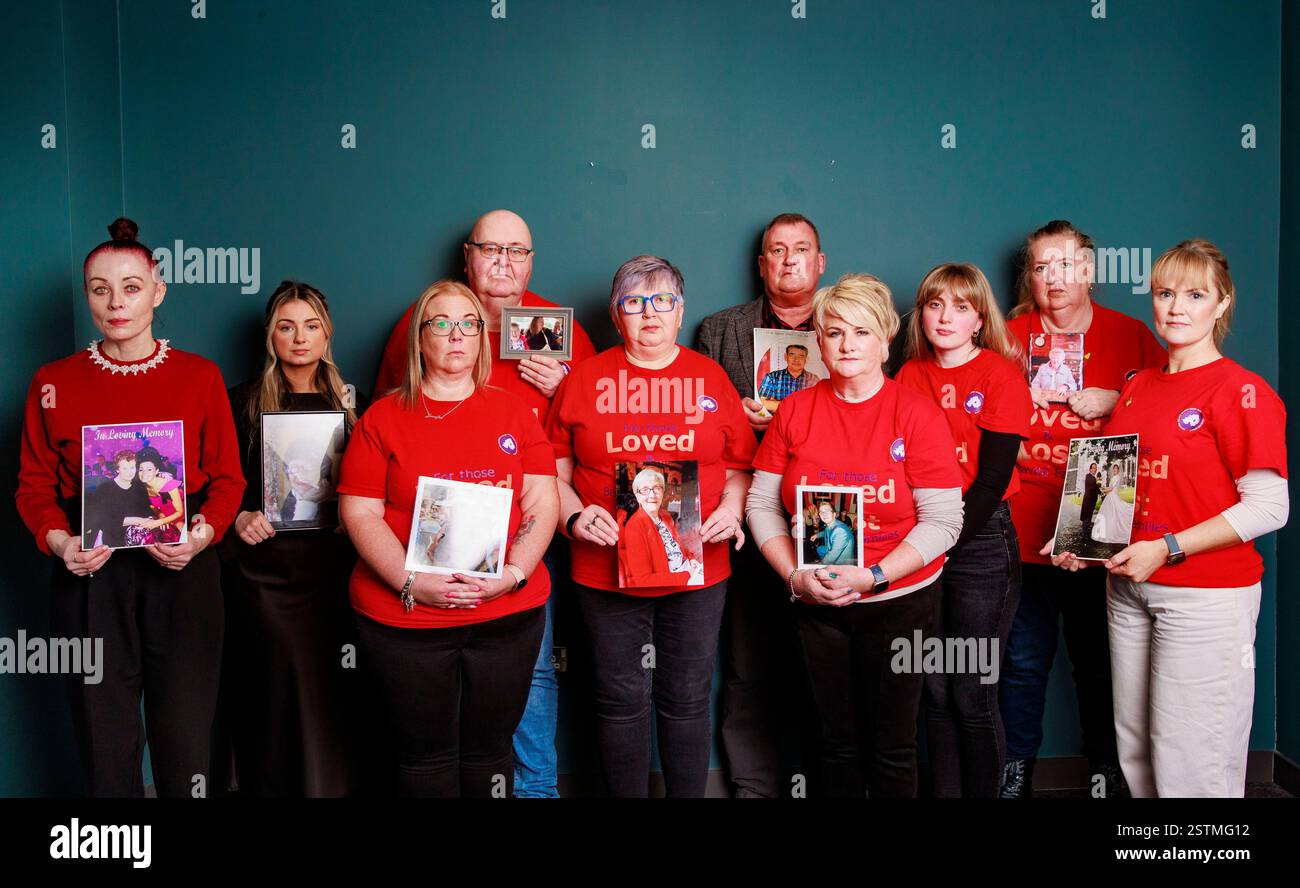(left to right) Martina Ferguson (who lost her mother Ursula Derry ...