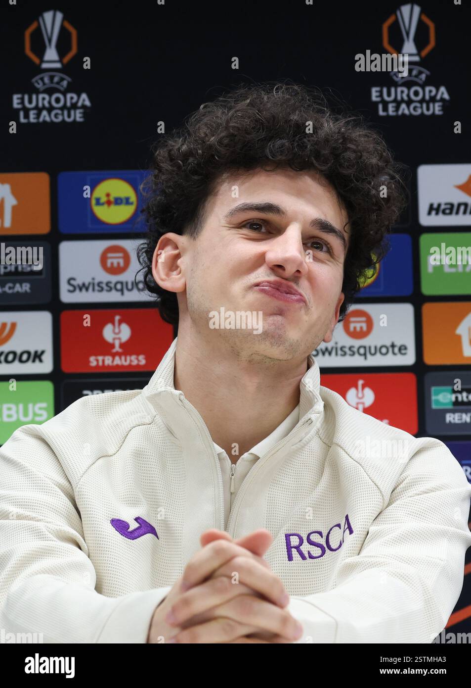 Brussels, Belgium. 19th Feb, 2025. Anderlecht's Theo Leoni pictured ...