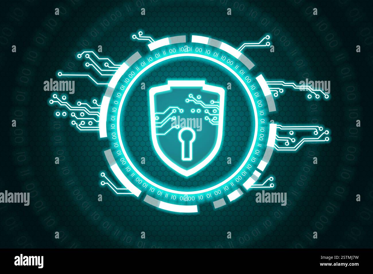 Digital shield with lock interface on virtual screen. storage of ...