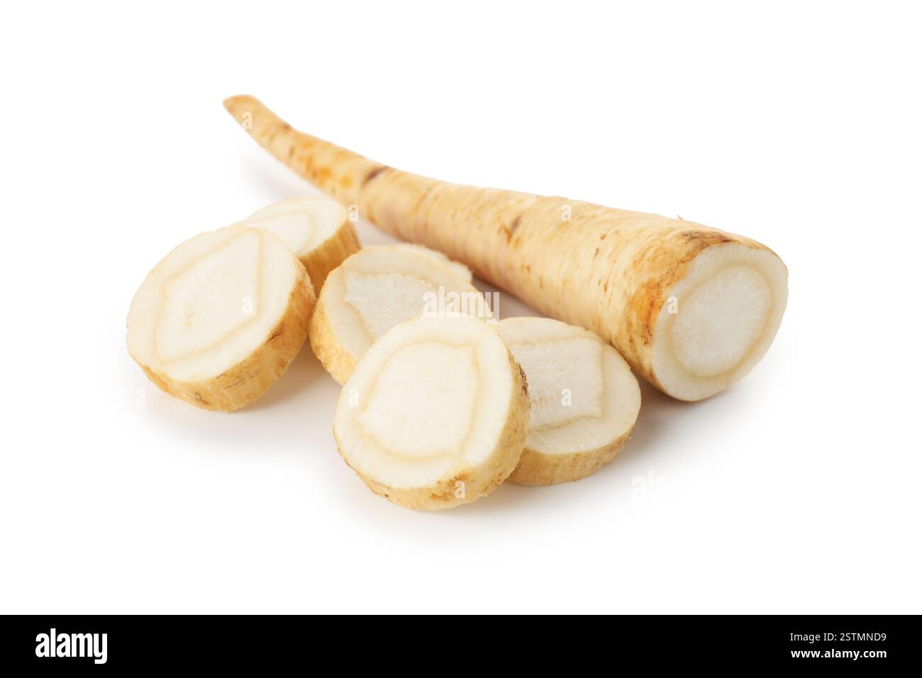 Cut fresh parsley root isolated on white Stock Photo - Alamy