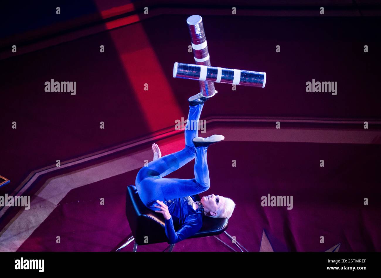 A performer at the Blackpool Tower Circus after opening of their 2025 ...