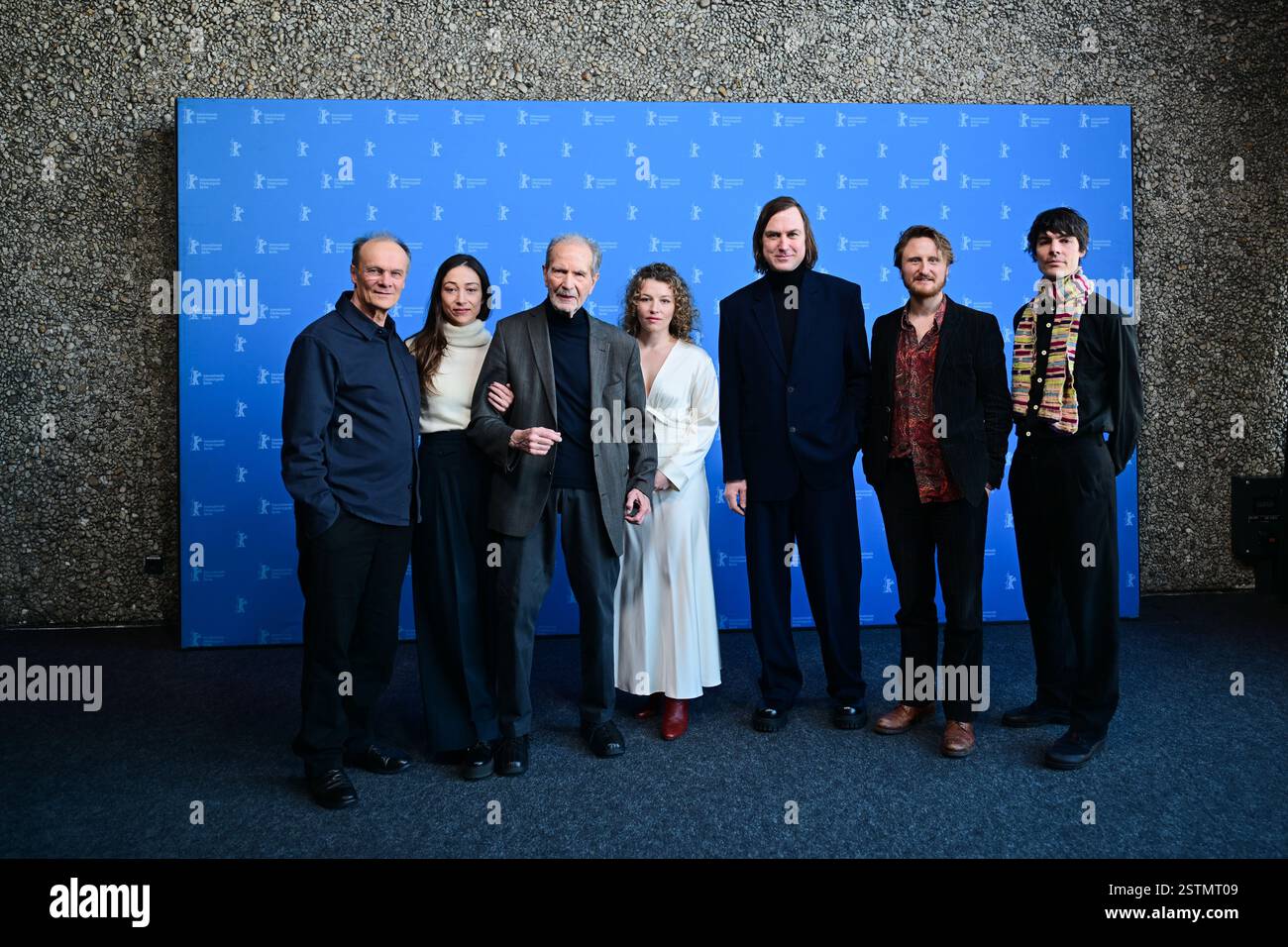 19 February 2025, Berlin: Edgar Selge (-r), actor, Aenne Schwarz ...