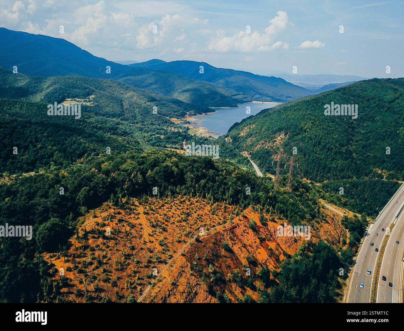 Aerial over winding mountain road hi-res stock photography and images ...