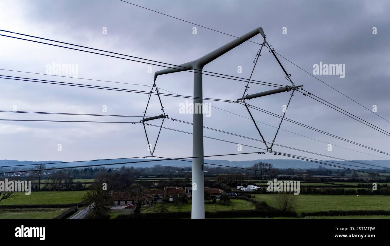 The new 'T' style electricity pylon capable of carrying high-voltage ...