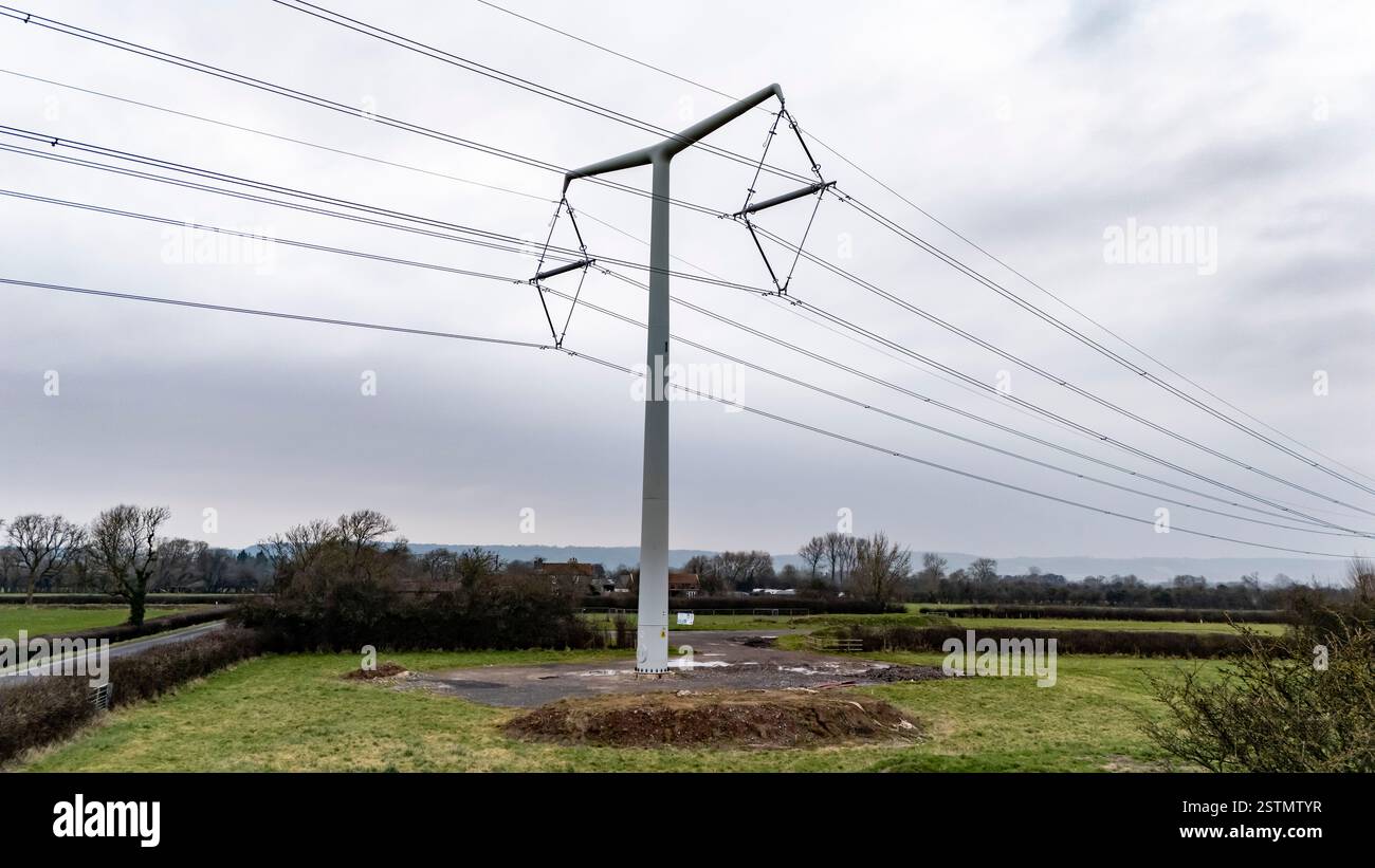 The new 'T' style electricity pylon capable of carrying high-voltage ...