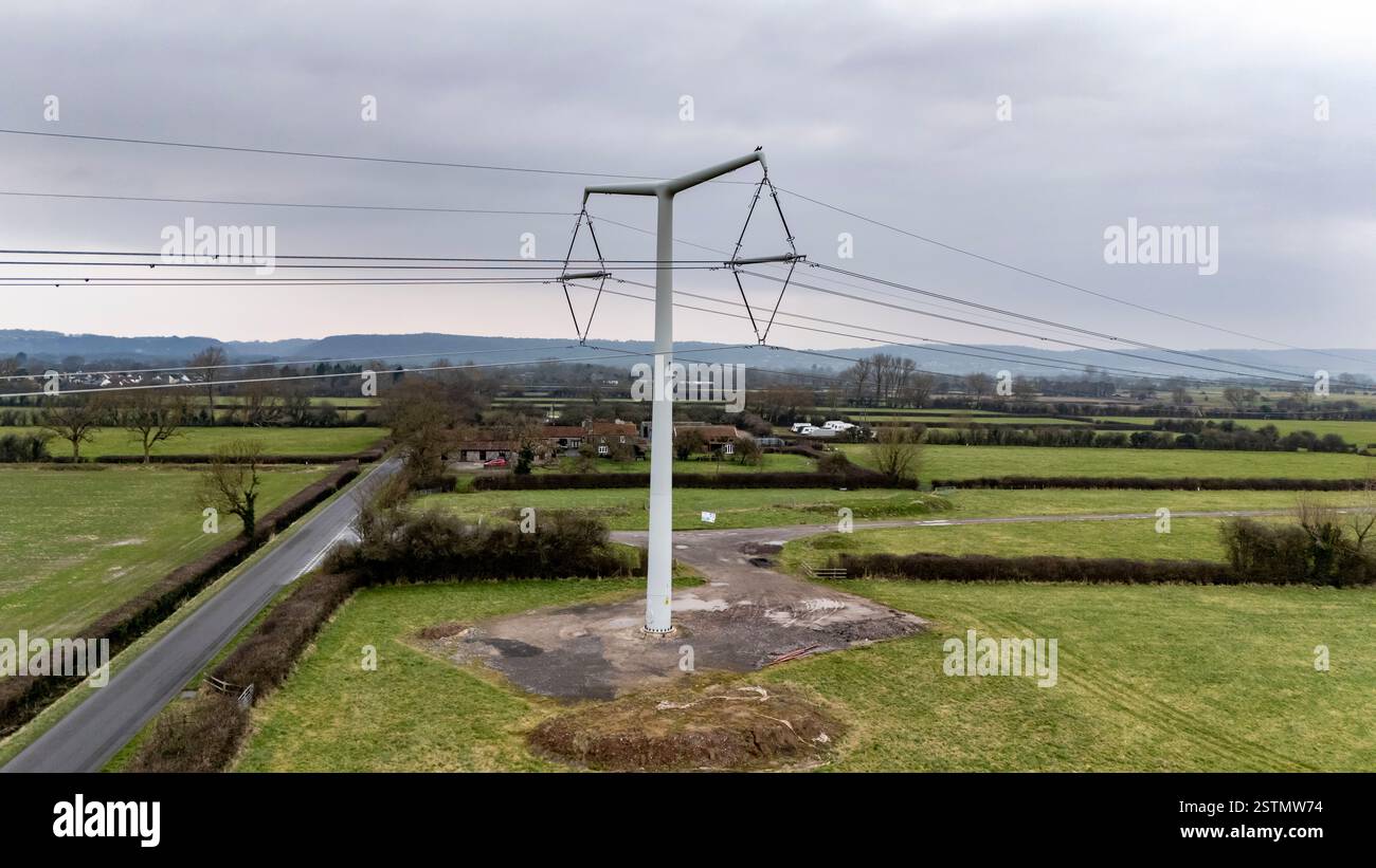 The new 'T' style electricity pylon capable of carrying high-voltage ...