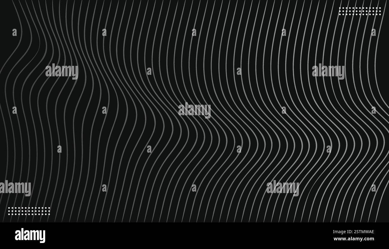 Modern black and light silver wavy lines abstract background.Vector ...