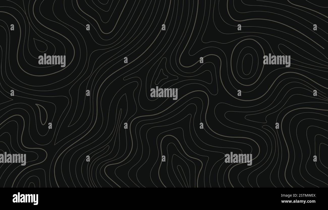 Abstract topographic contours on black background.Vector illustration ...