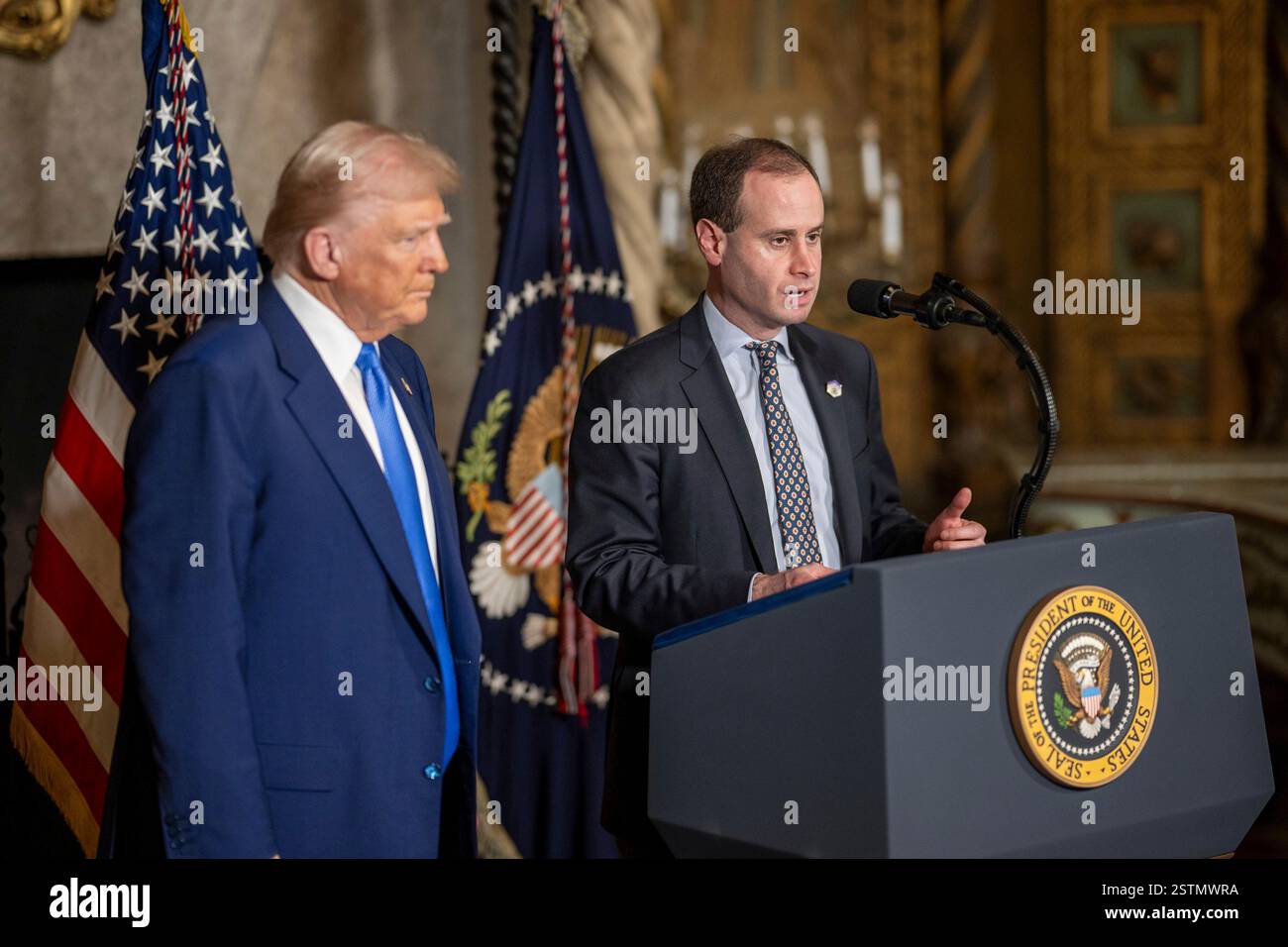 Palm Beach, United States. 18th Feb, 2025. White House staff secretary ...