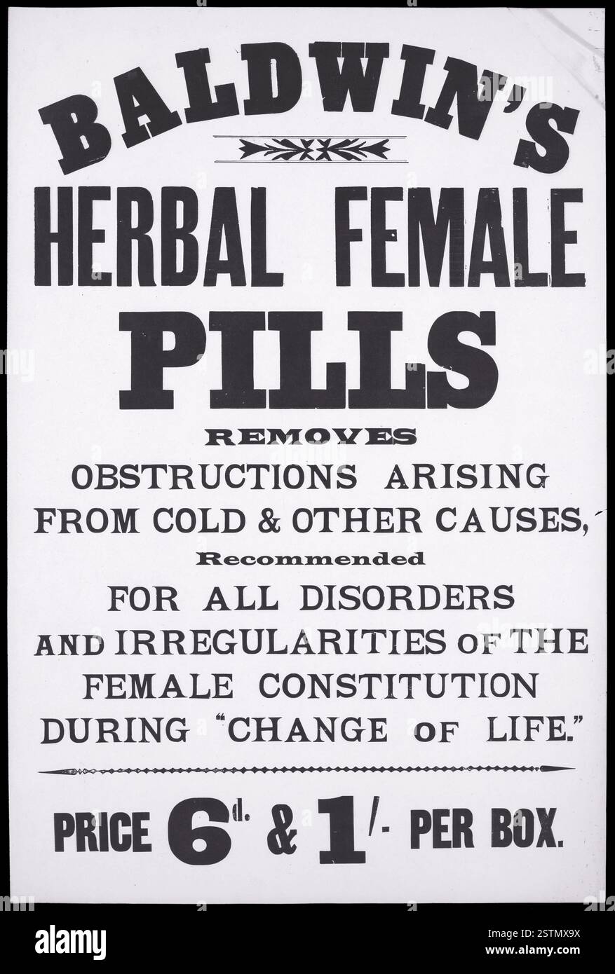 Baldwin's Herbal Female Pills : removes obstructions arising from cold ...