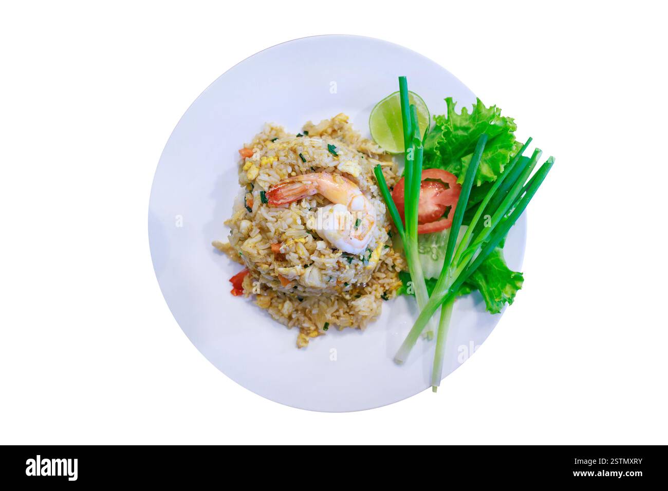 Die cut of Thai Shrimp Fried Rice on white isolated Stock Photo - Alamy
