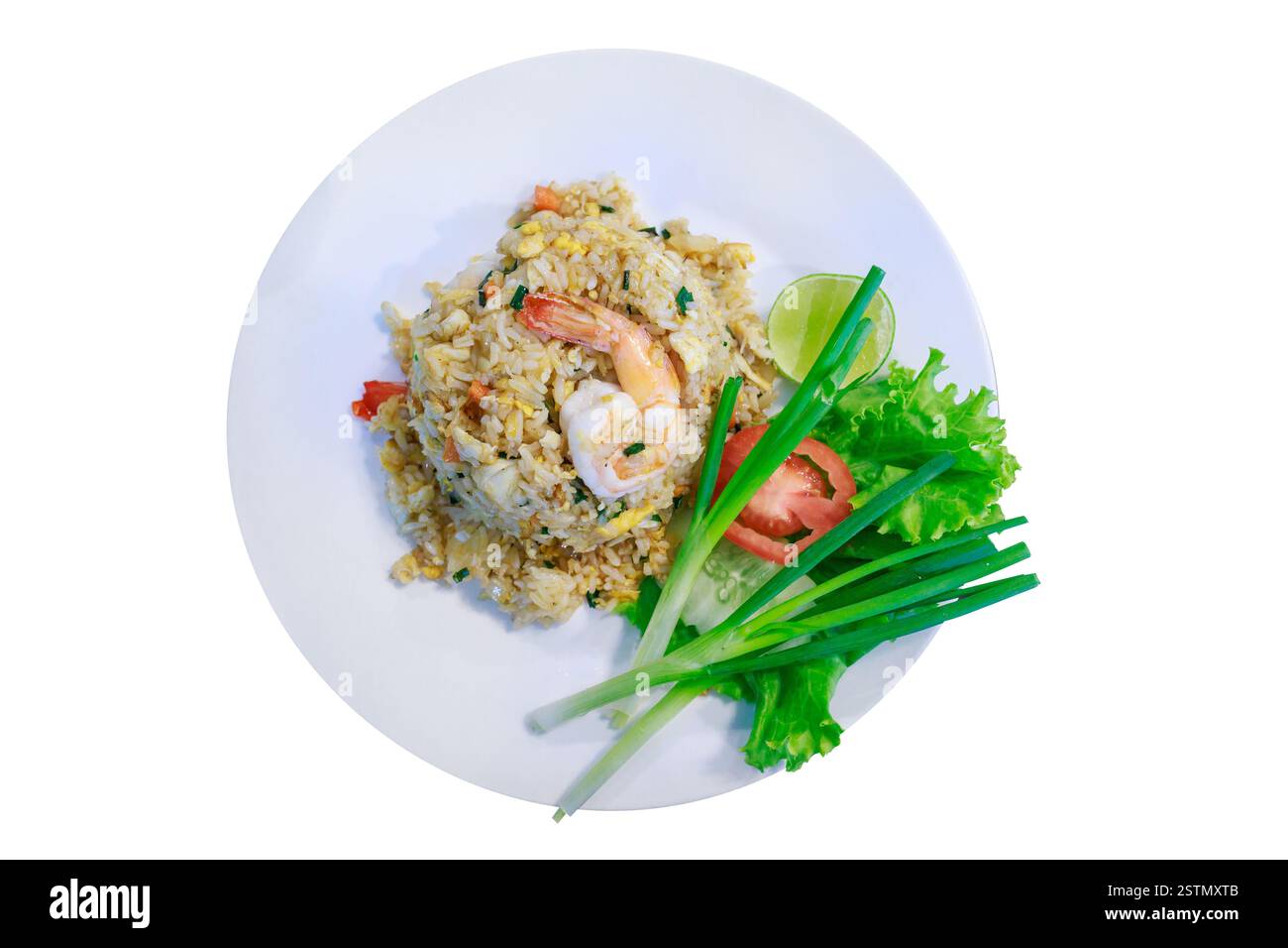 Die cut of Thai Shrimp Fried Rice on white isolated Stock Photo - Alamy
