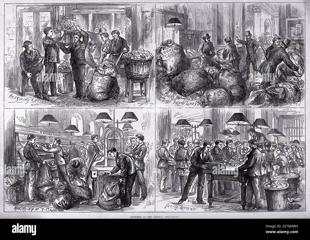 Inside the General Post Office at St Martin's-le-Grand, London, postal ...