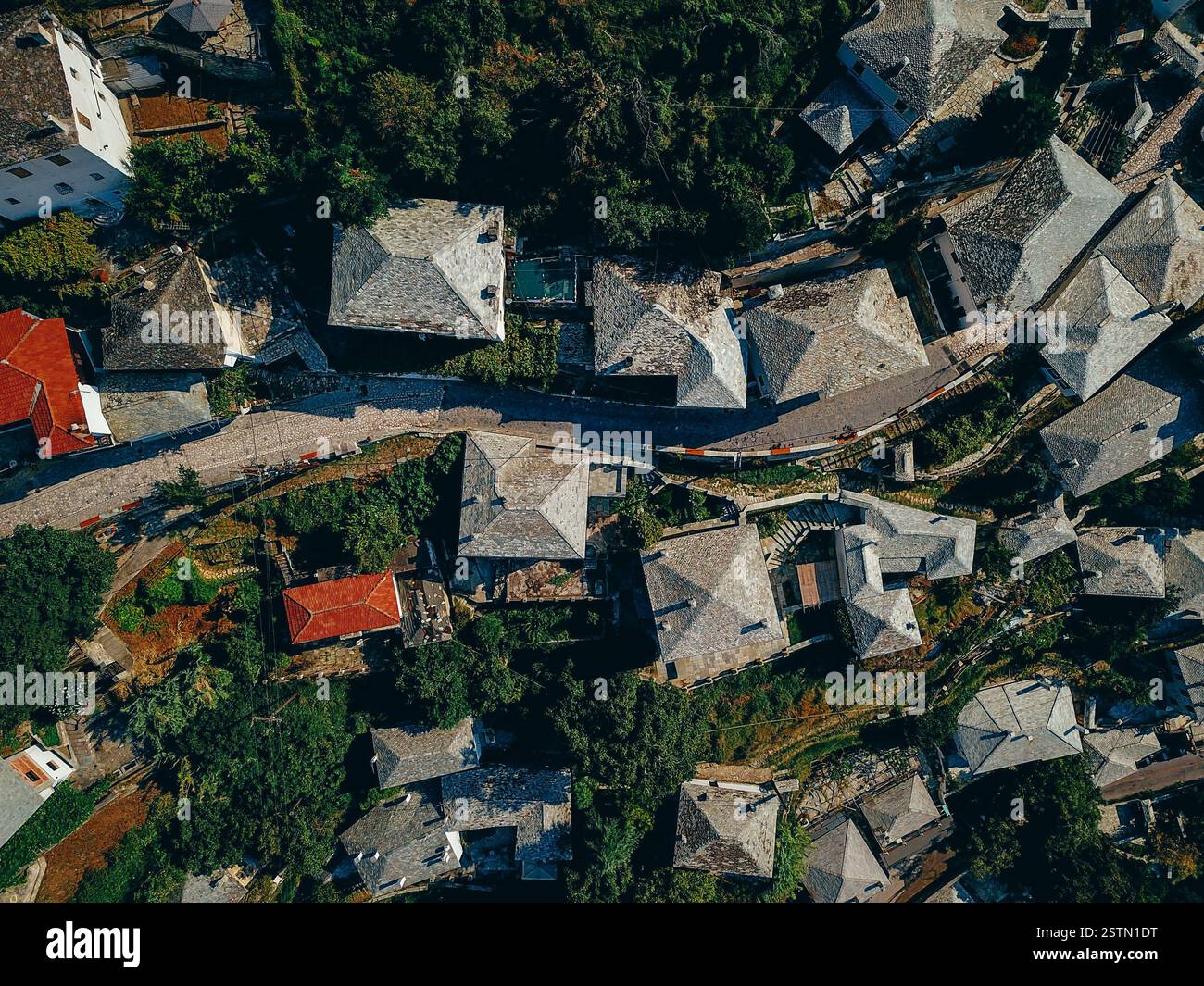 Small town in the countryside, aerial photography Stock Photo - Alamy