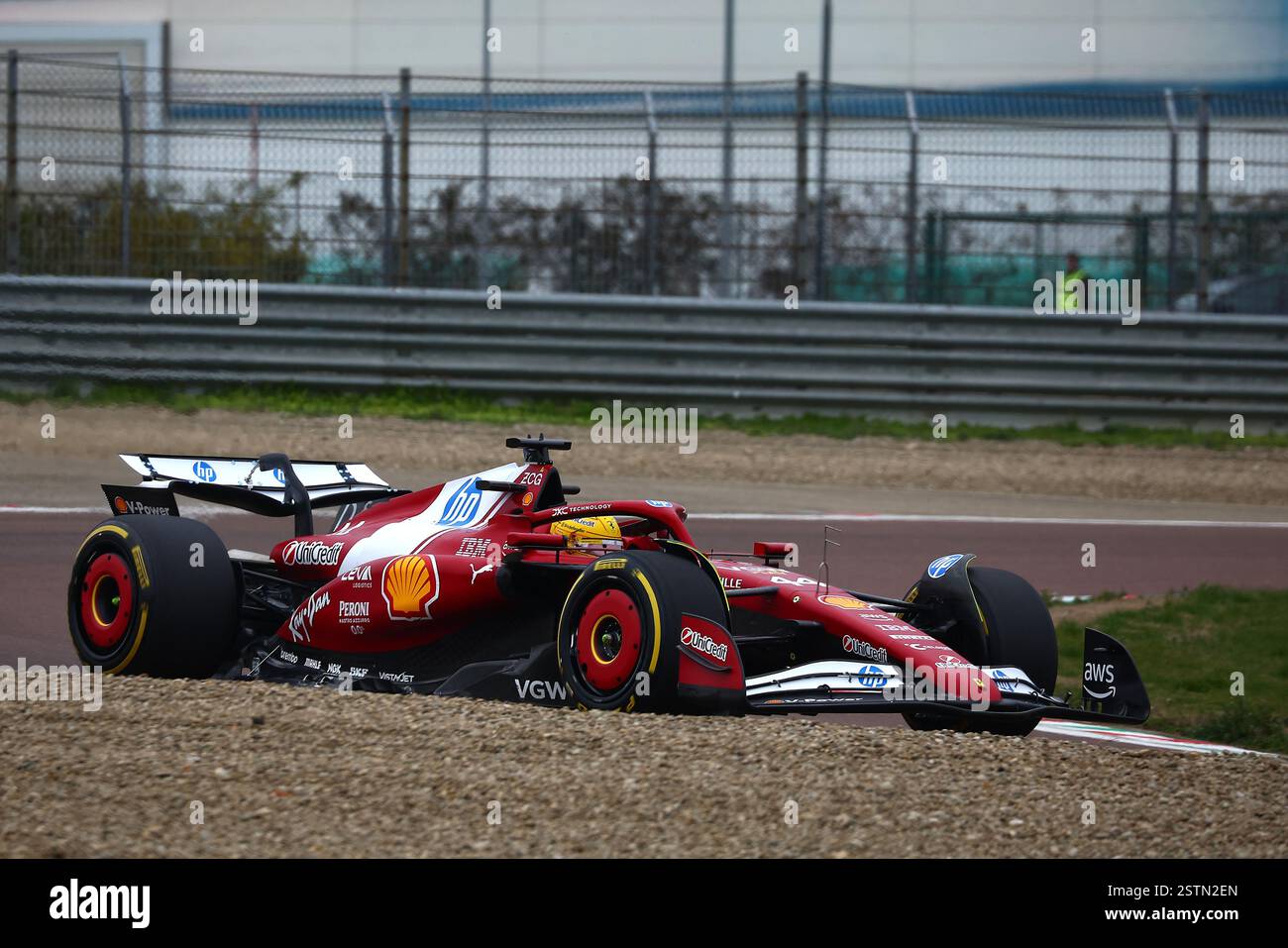 Modena, Italy. 19th Feb, 2025. Lewis Hamilton on track during a ...