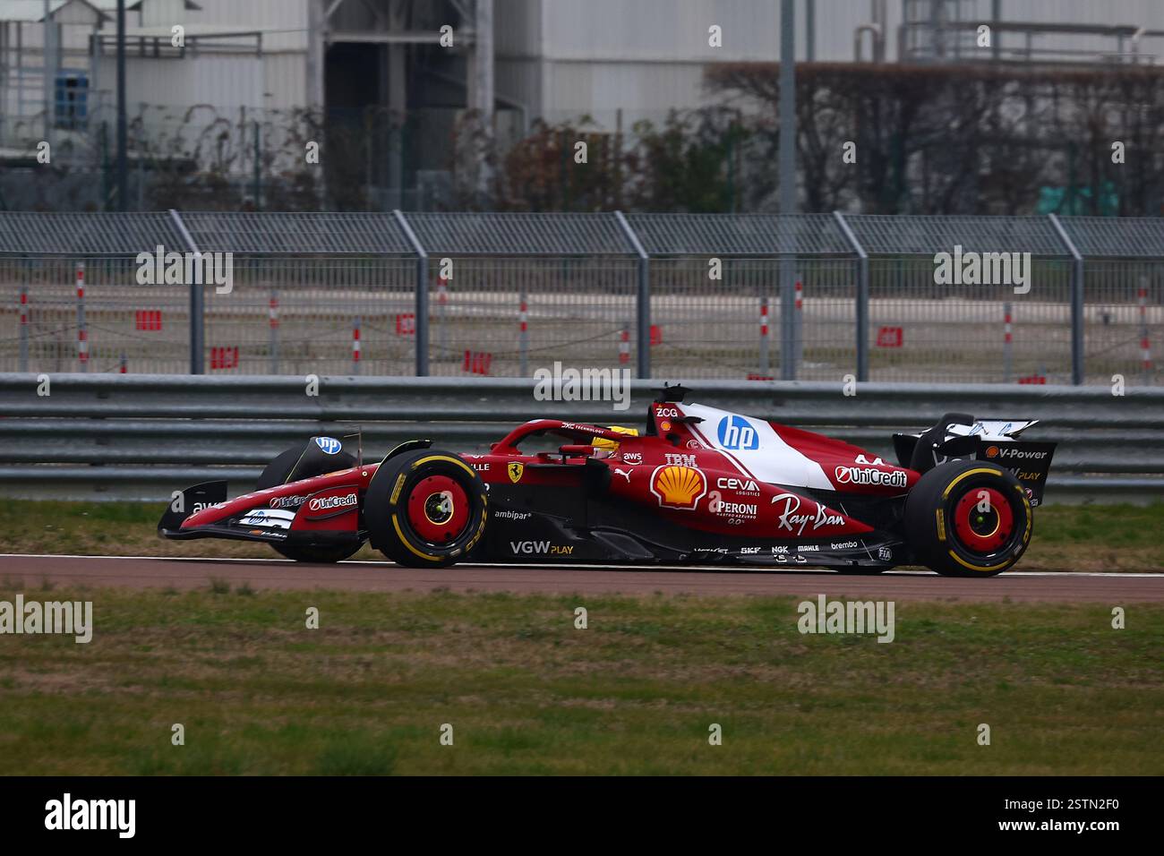 Modena, Italy. 19th Feb, 2025. Lewis Hamilton on track during a ...