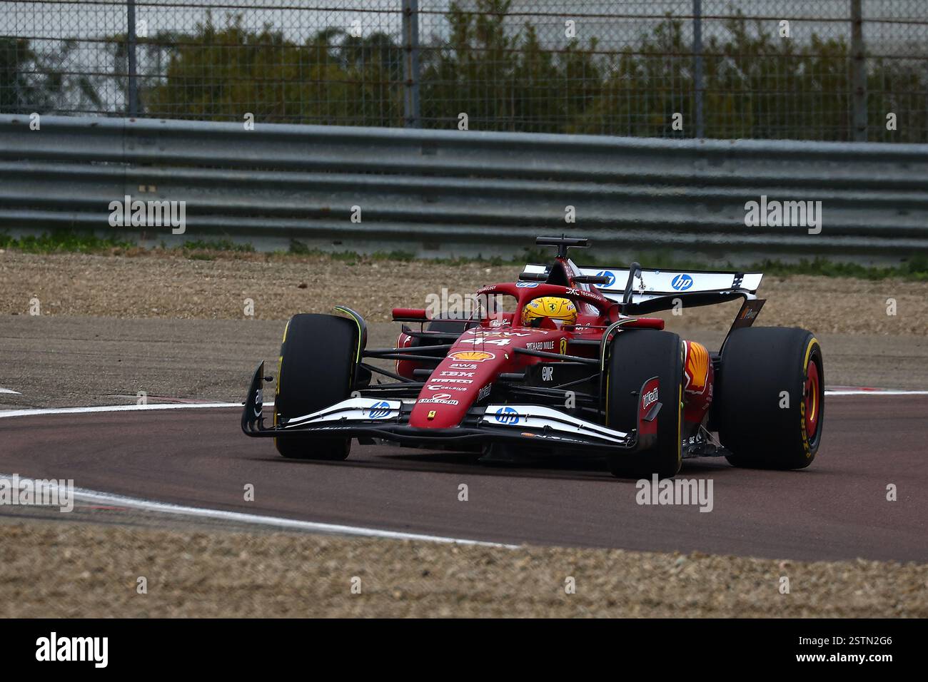 Modena, Italy. 19th Feb, 2025. Lewis Hamilton on track during a ...