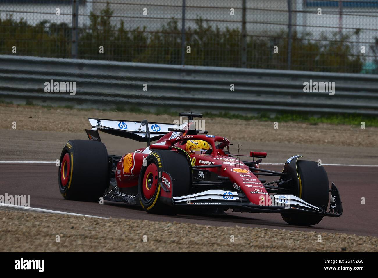 Modena, Italy. 19th Feb, 2025. Lewis Hamilton on track during a ...