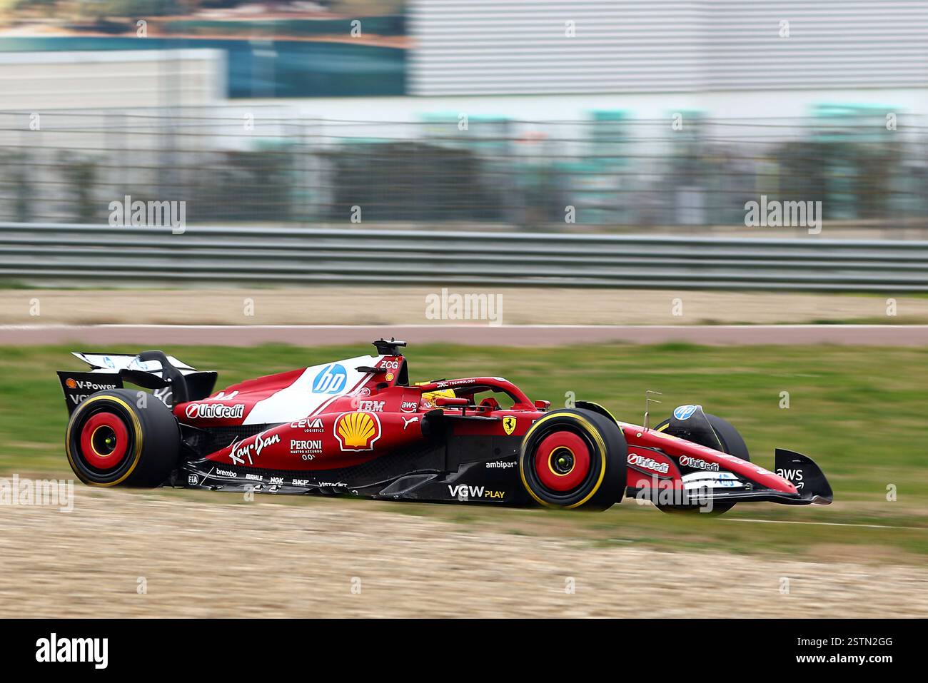 Modena, Italy. 19th Feb, 2025. Lewis Hamilton on track during a ...