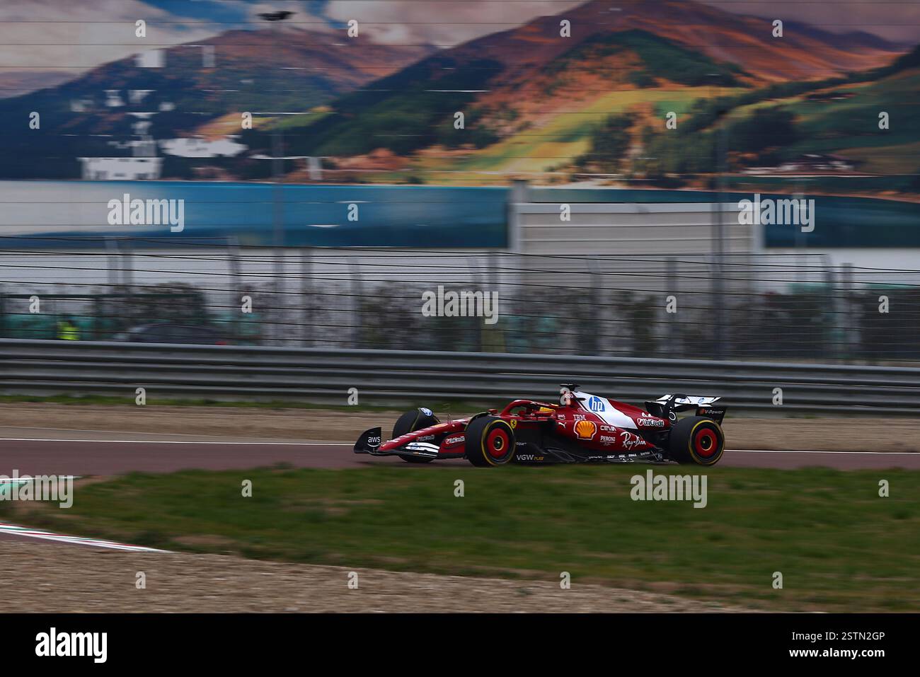 Modena, Italy. 19th Feb, 2025. Lewis Hamilton on track during a ...