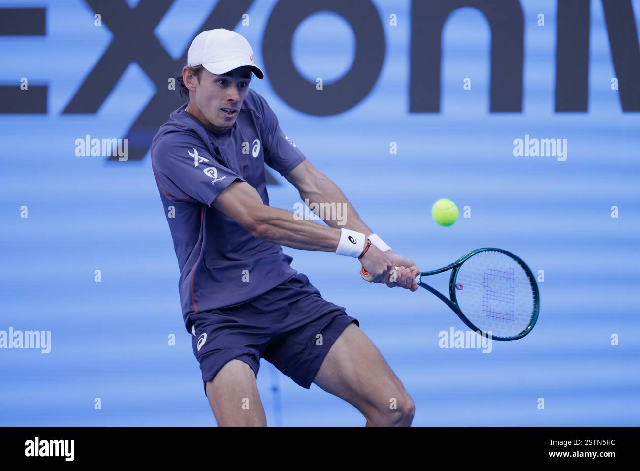 Alex De Minaur of Australia during the 2025 Qatar ExxonMobil Open, ATP ...