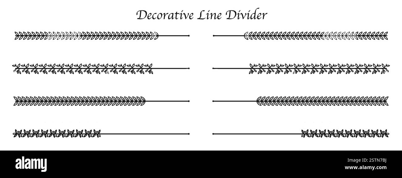 Hand - nature floral vine line divider for text layout separator decoration element collection ...