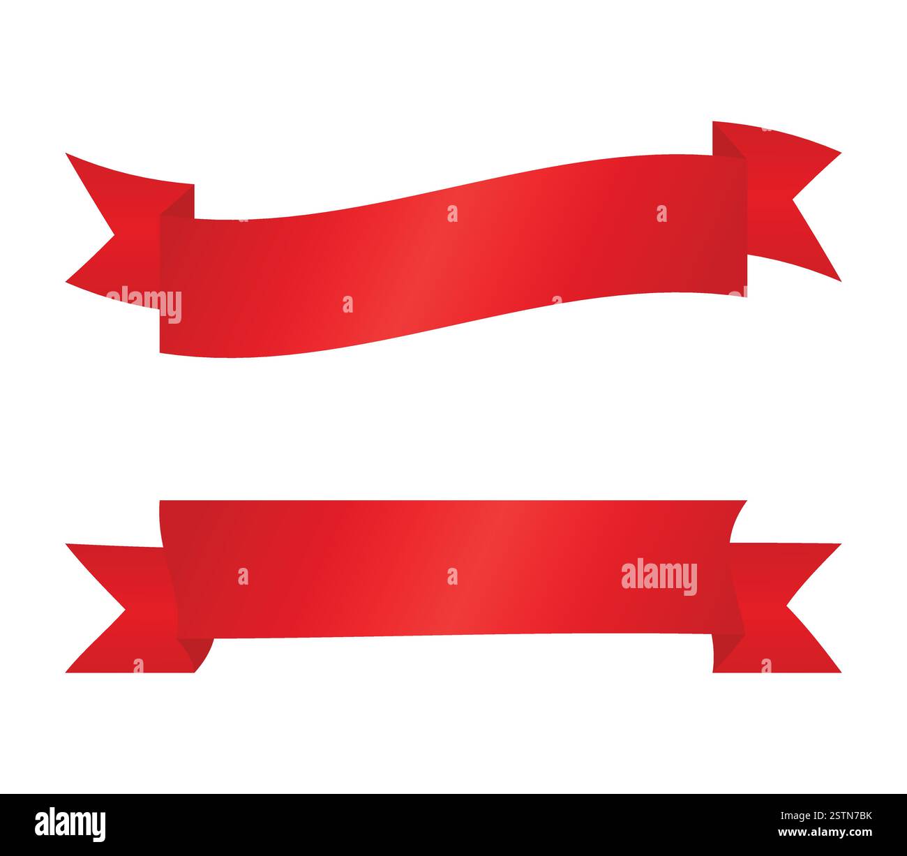 Red Ribbons banner collection. Ribbon set. Vector illustration Stock ...