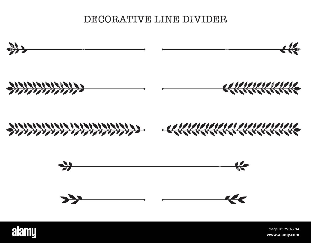 Hand - drawing nature floral vine line divider for text layout separator decoration element ...