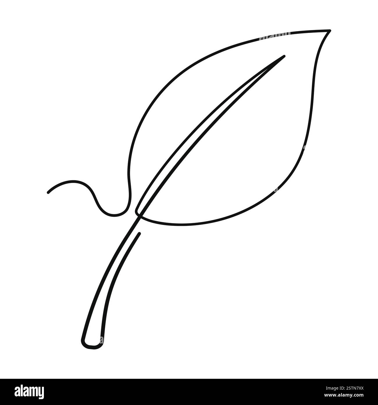 Leaf hand drawing line art one continuous.Vector illustration Stock ...