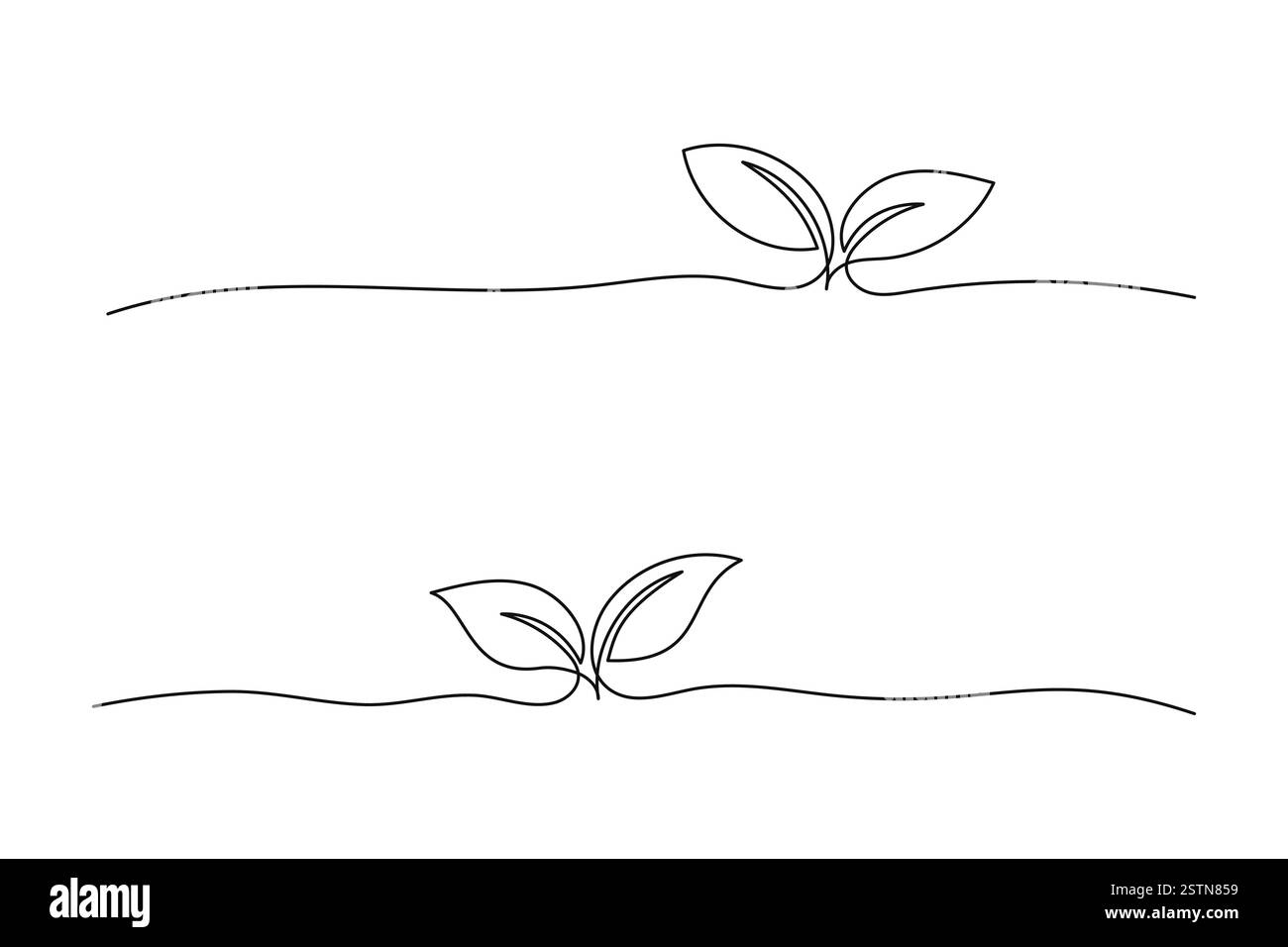 Growing Sprout One Continuous Line Art collection . Hand drawn vector Illustration Stock Vector ...