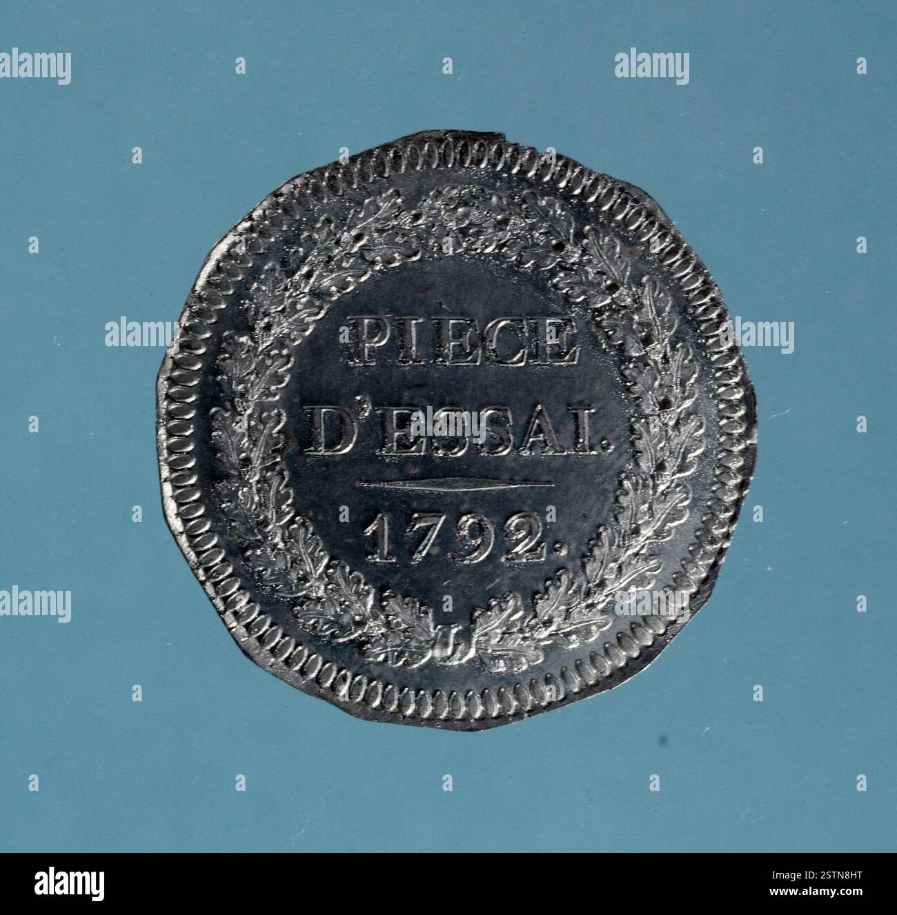 A 1792 medal by Augustin Dupré featuring a three-line inscription ...