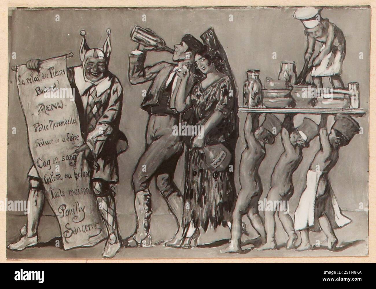 Photograph of Lucien Jonas' frescoes in the Maison de Maréchaux ...