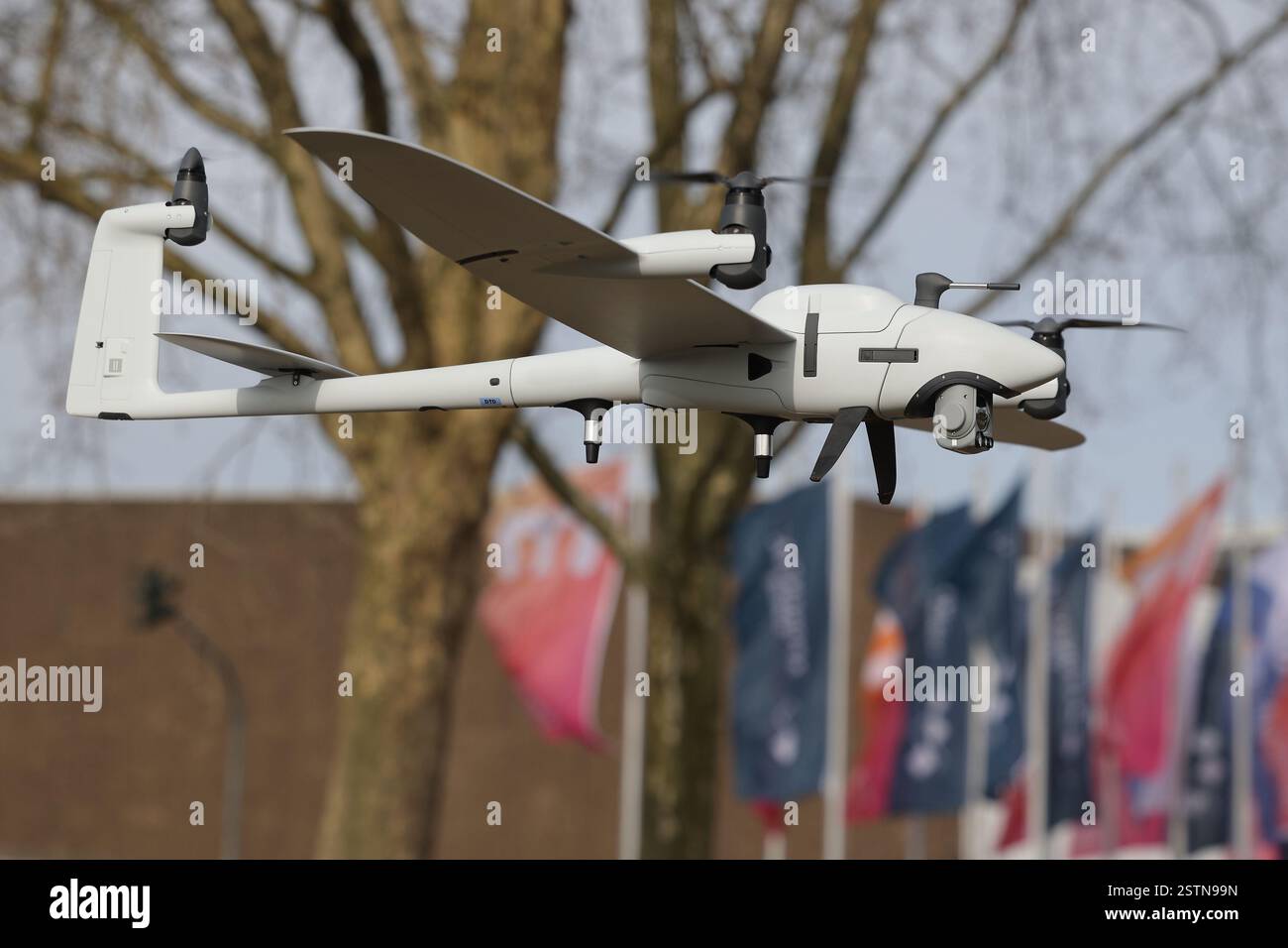 Duesseldorf, Germany. 19th Feb, 2025. A Vector reconnaissance drone ...