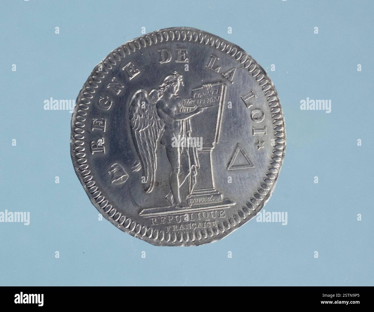 A 1791 medal by Augustin Dupré showcasing the winged genius of France ...